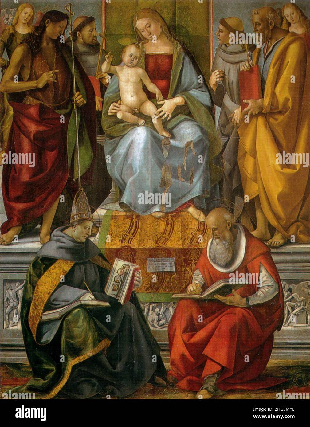 Luca signorelli, vergine in trono e santi, volterra Stock Photo - Alamy