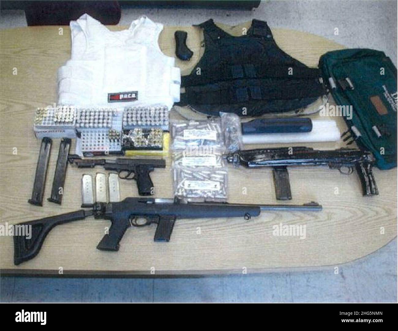 Seized weapons and body armor Stock Photo - Alamy