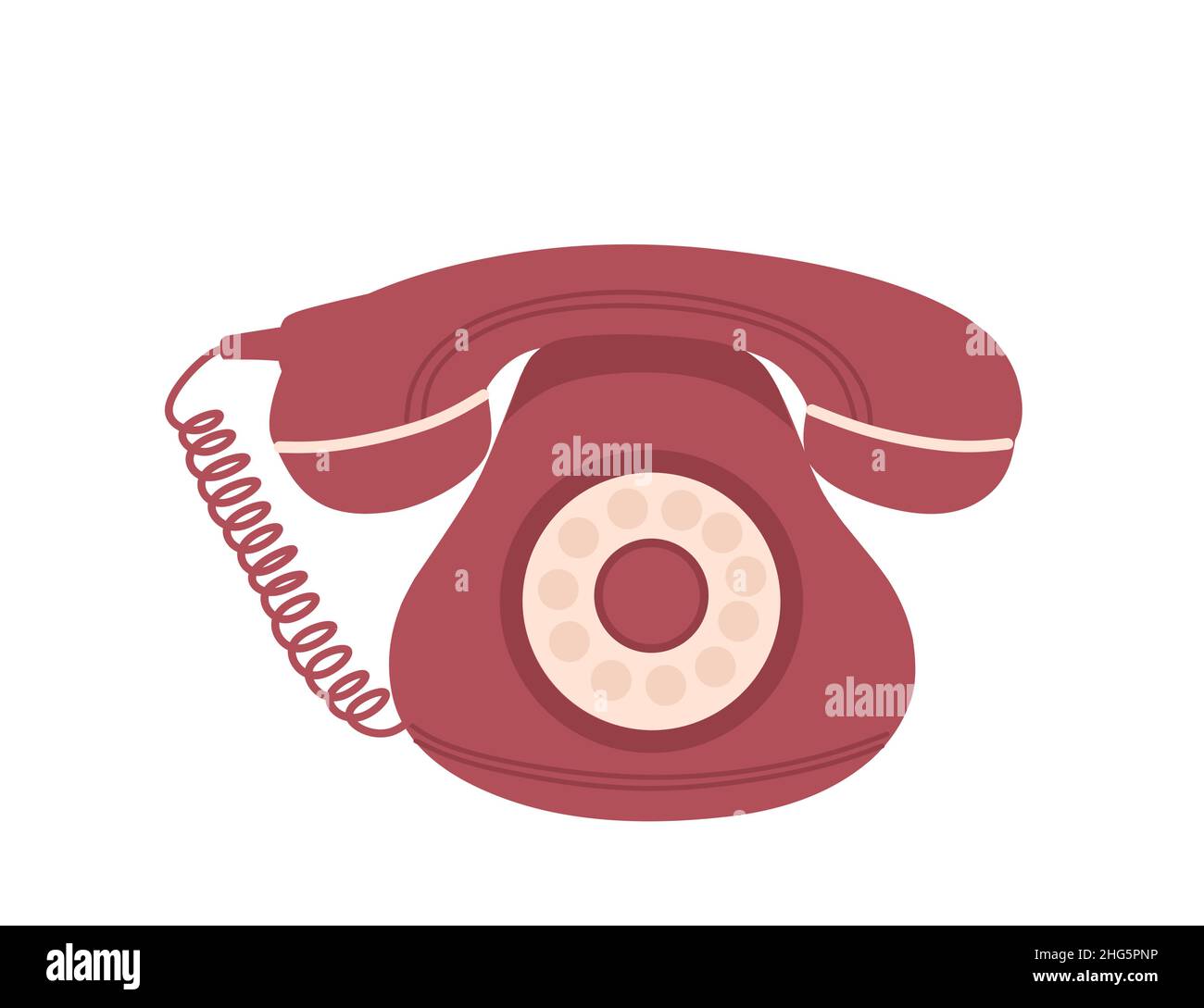 Retro home telephone red color vector illustration on white background ...
