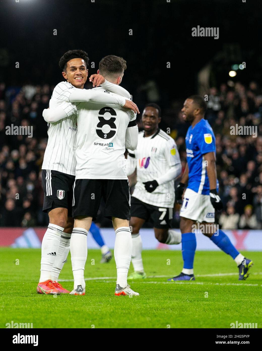 LONDON, UK. JAN 18TH Harry Wilson of Fulham celebrates with his ...