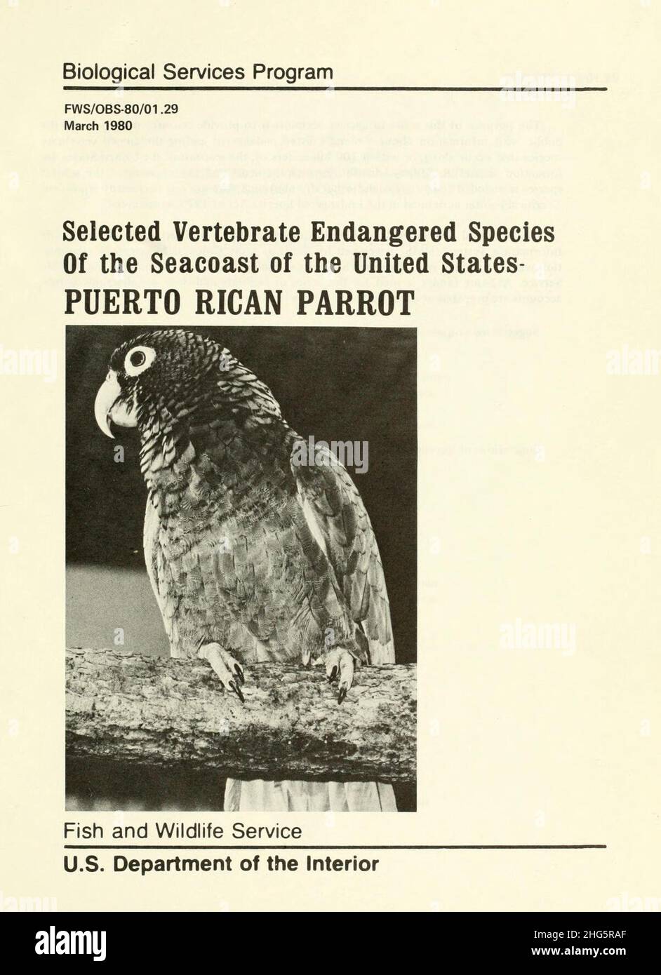 Selected vertebrate endangered species of the seacoast of the United ...