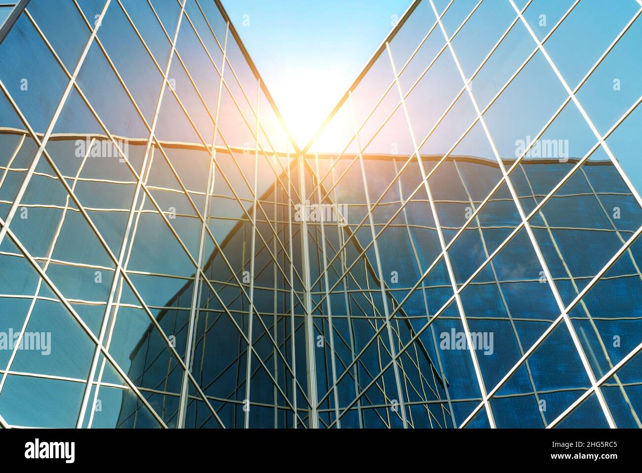 Modern office building with blue windows Stock Photo - Alamy