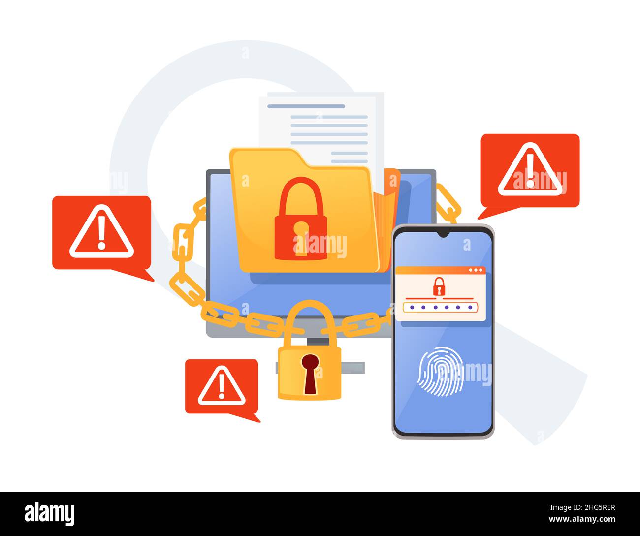 Digital data protection concept mobile payment security app with ...