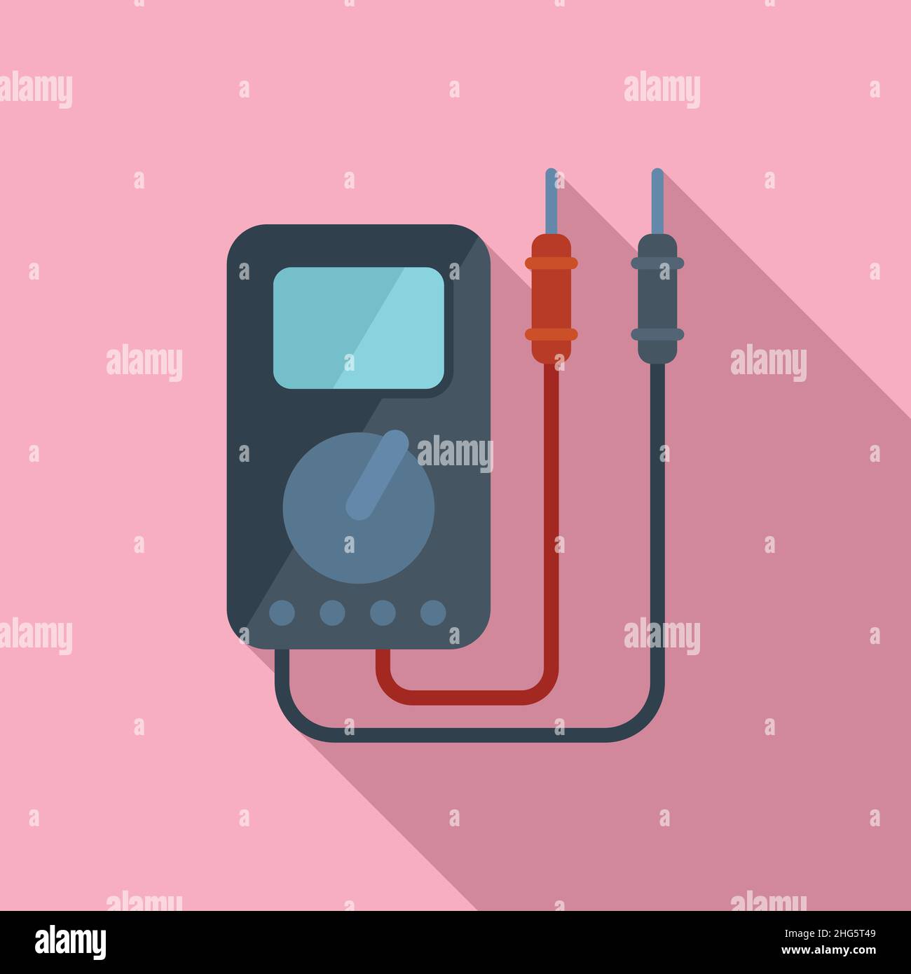 Multimeter icon flat vector. Voltage equipment. Electrical test Stock ...