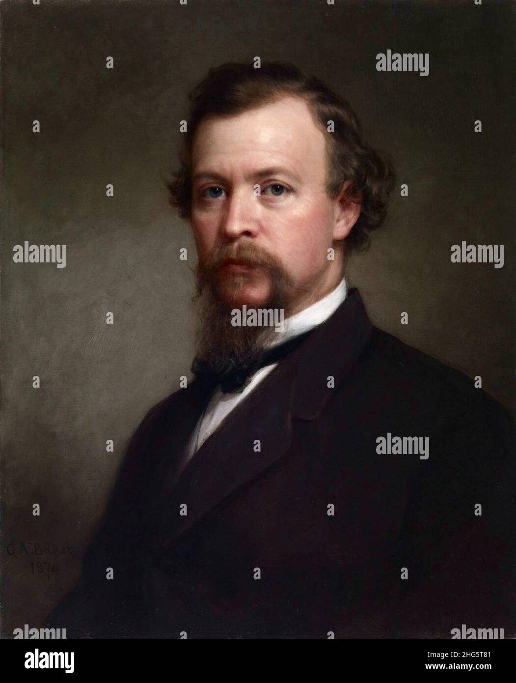 Self portrait, by George Augustus Baker Stock Photo - Alamy