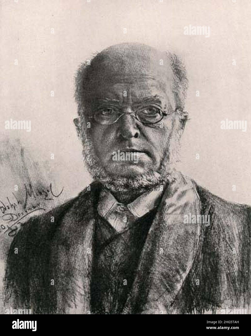 Self-portrait - Adolph von Menzel Stock Photo - Alamy