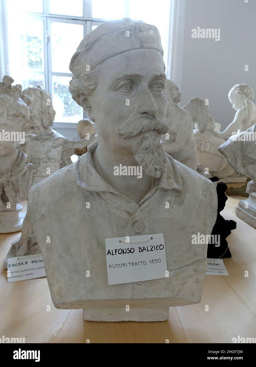 Self-portrait by Alfonso Balzico, maquette, 1890 Stock Photo - Alamy