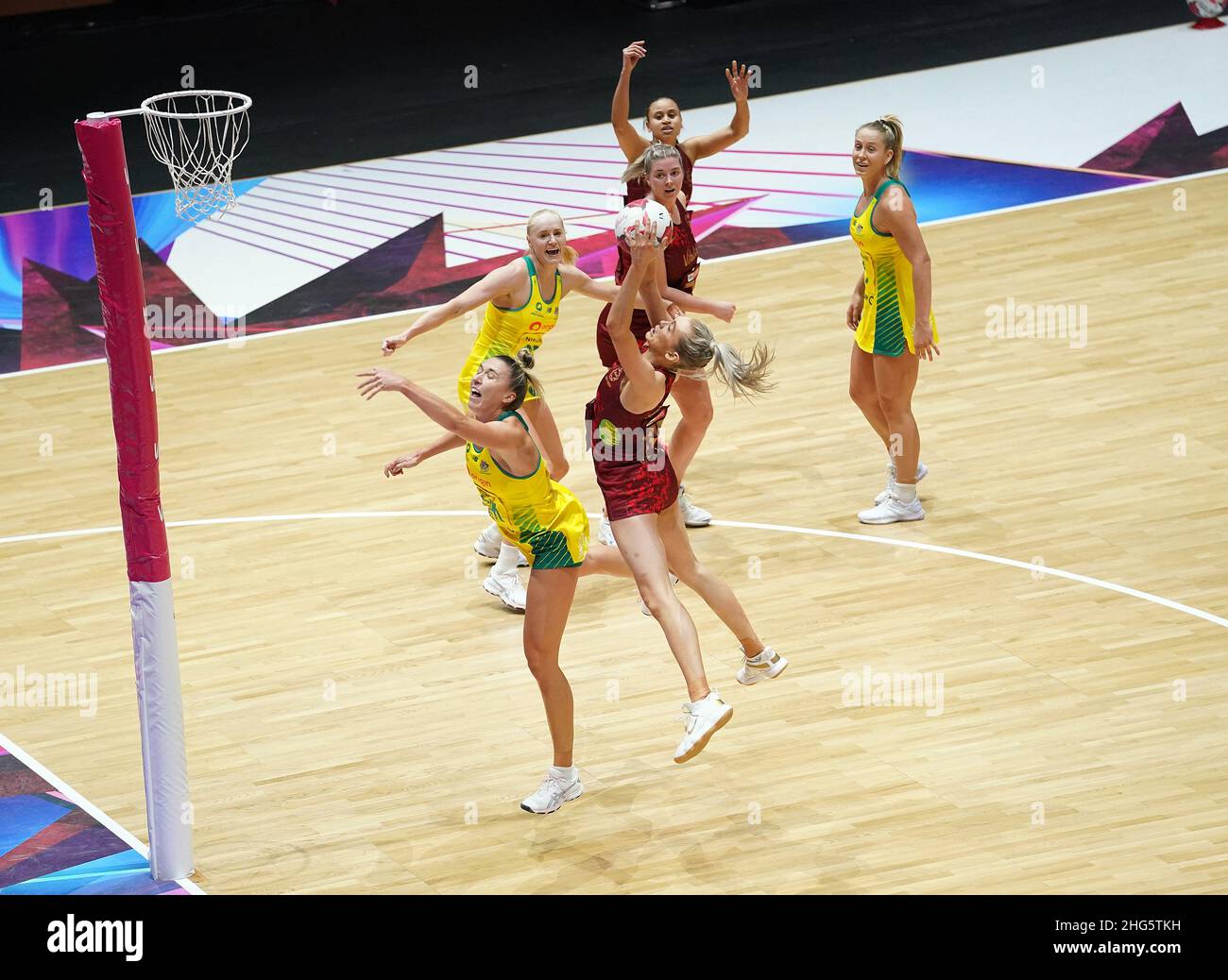 England's Helen Housby in action during the Netball Quad Series match ...