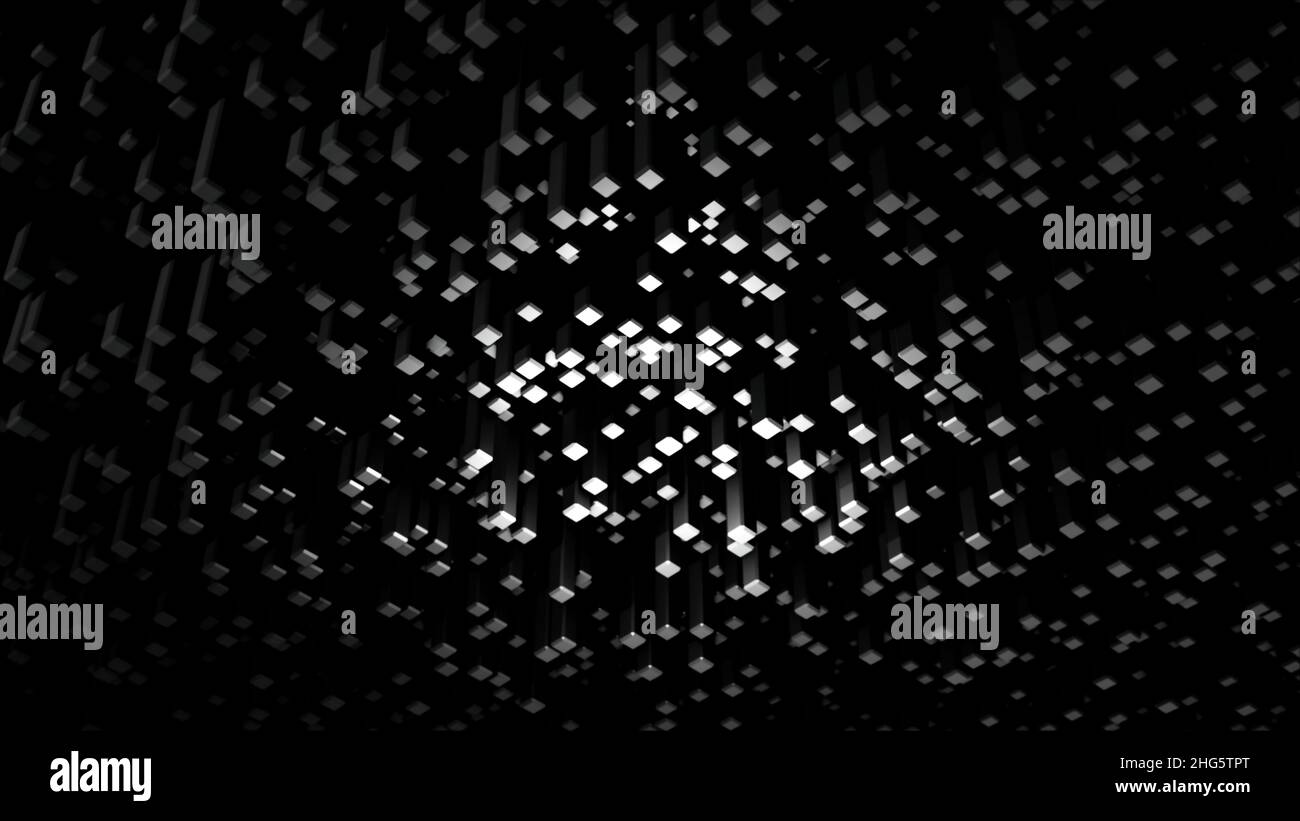 Abstract moving geometric shapes from the top to the bottom. 3d ...