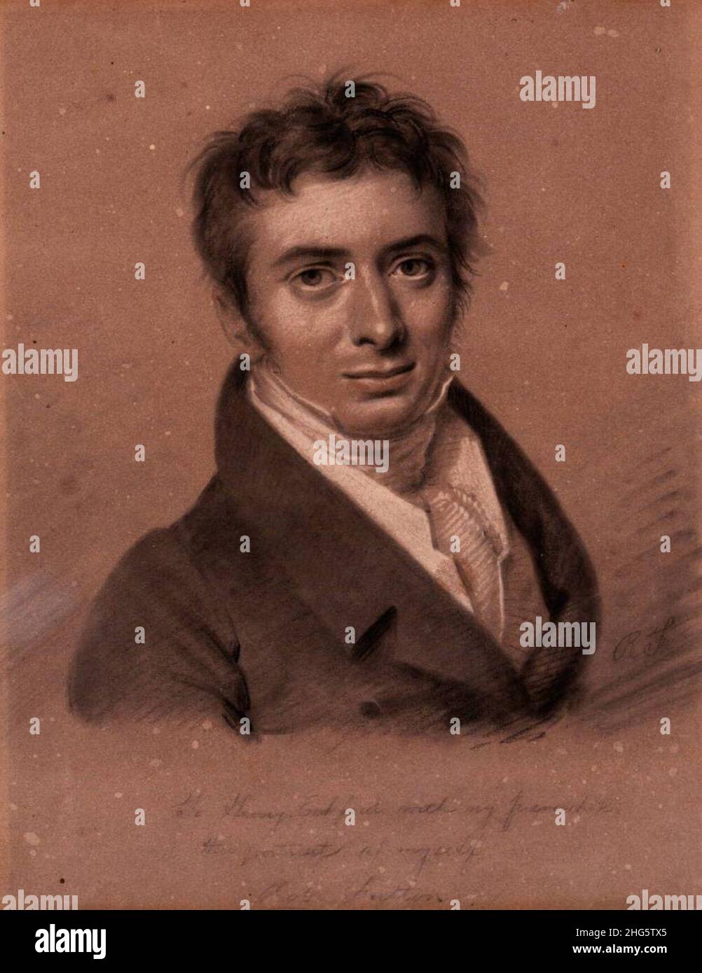 Self-portrait by Robert Fulton, c. 1805-1815, conte crayon, gray wsh ...