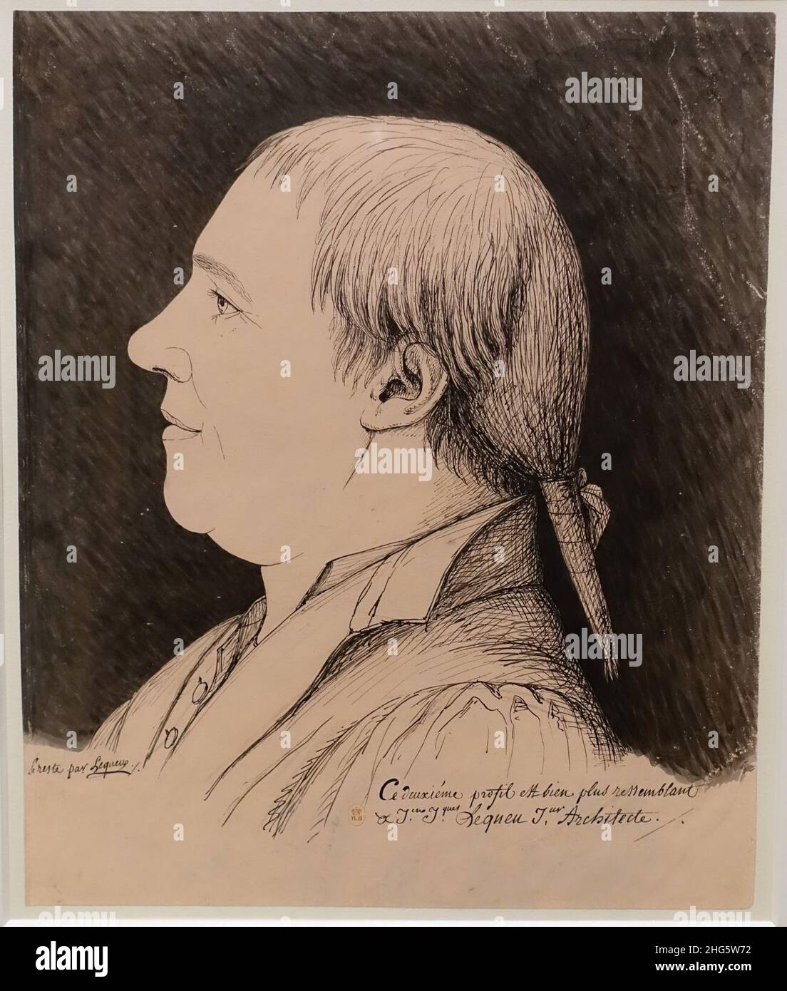 Self-Portrait in Profile, by Jean-Jacques Lequeu, 1793, pen and black ...