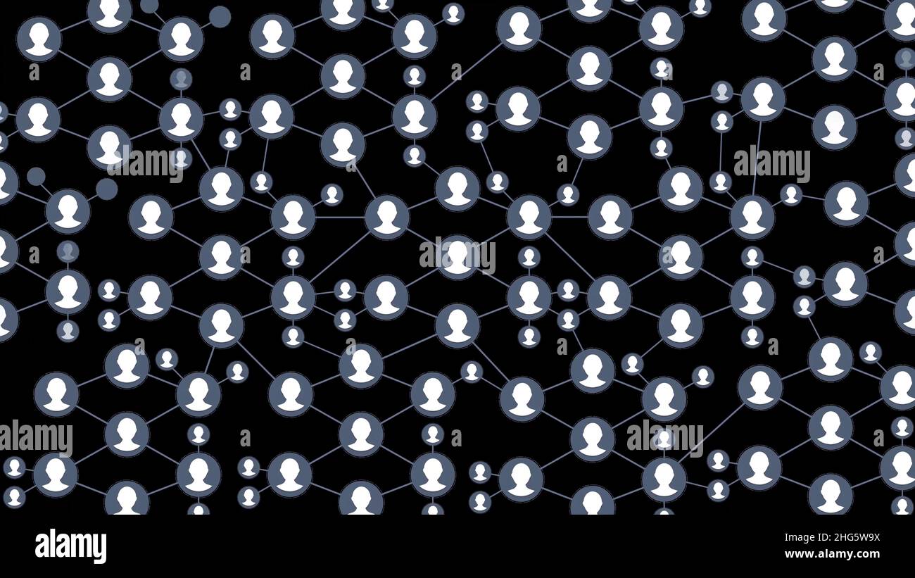 Motion graphic animation network. People network growing rapidly into a ...