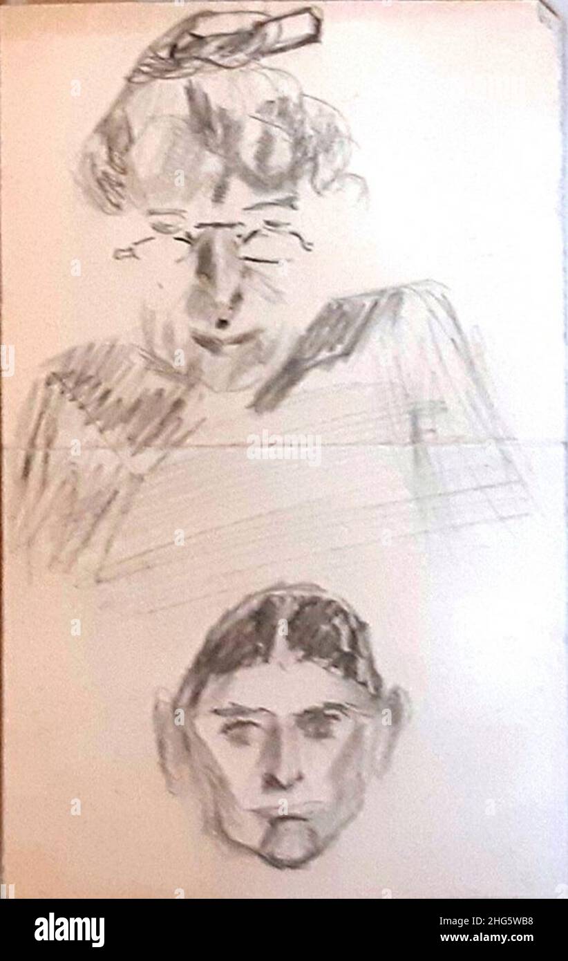 Self-portrait of Franz Kafka Stock Photo - Alamy