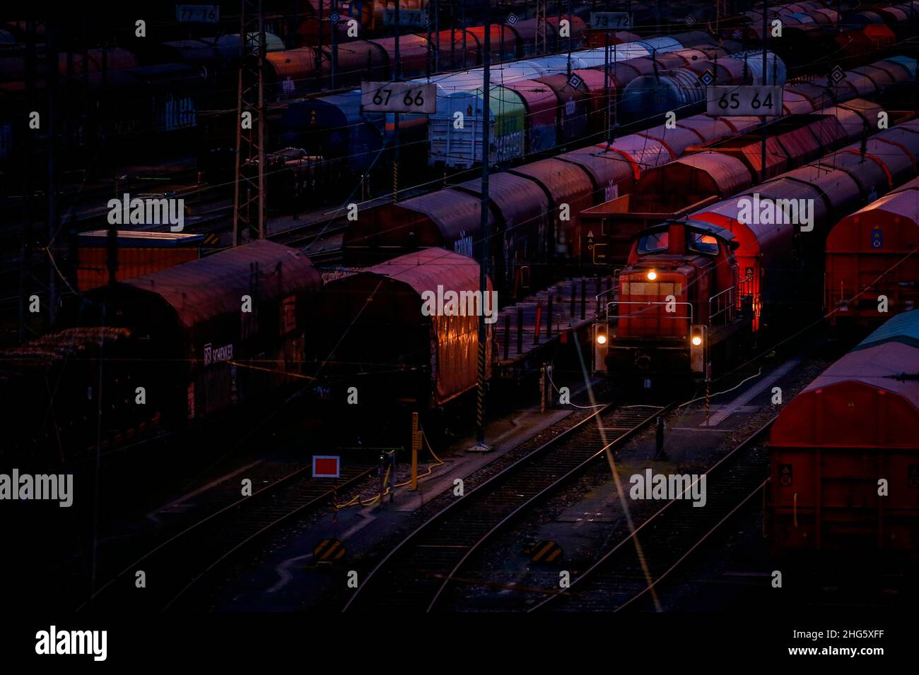 Hagen, Germany. 18th Jan, 2022. A class 294 locomotive is ready to run ...