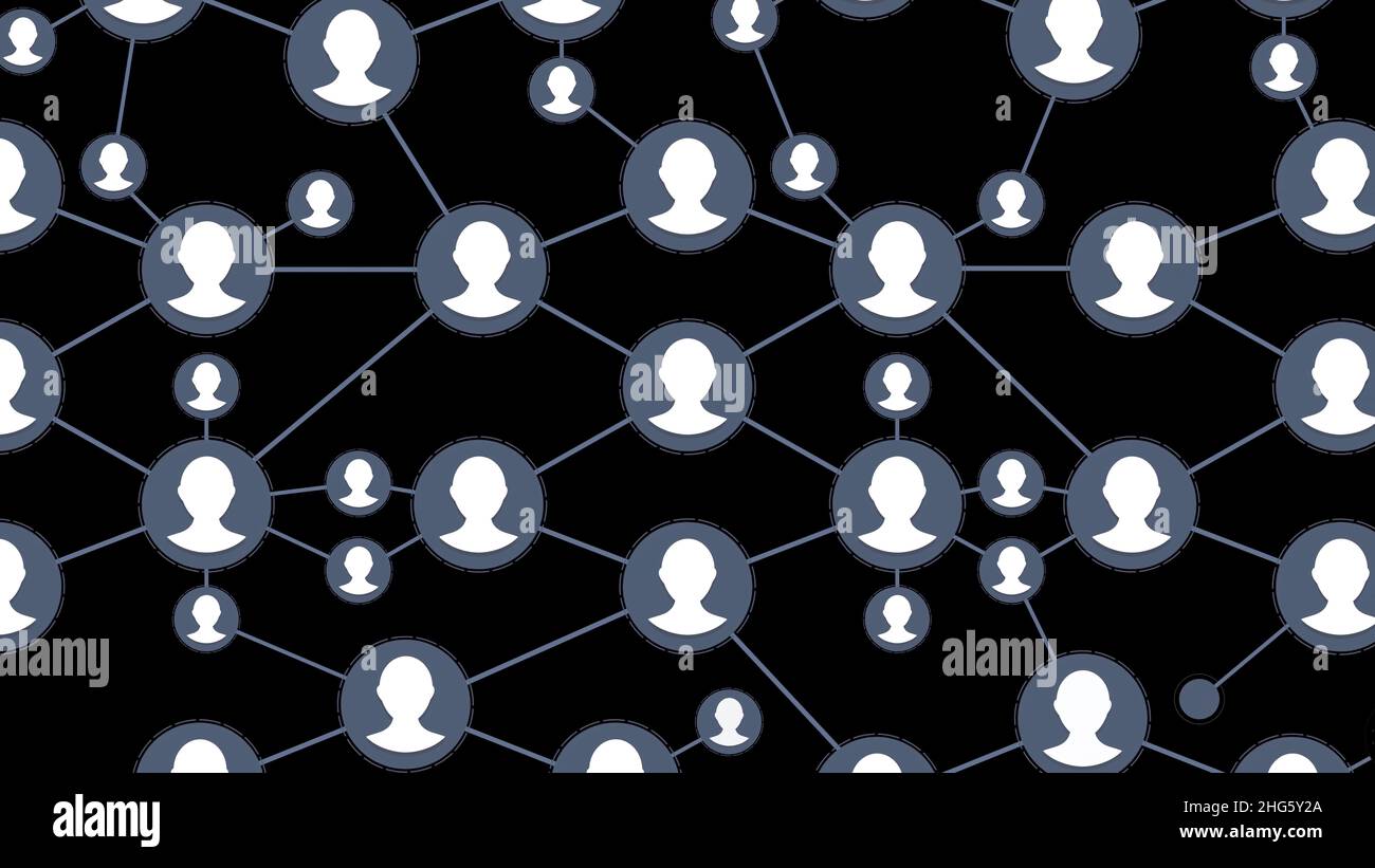 Social network connections. Connecting people on the internet, nodes ...