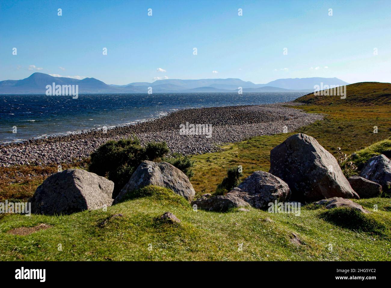 Rocks and stones on a beach on Achill Island, County Mayo, Ireland ...
