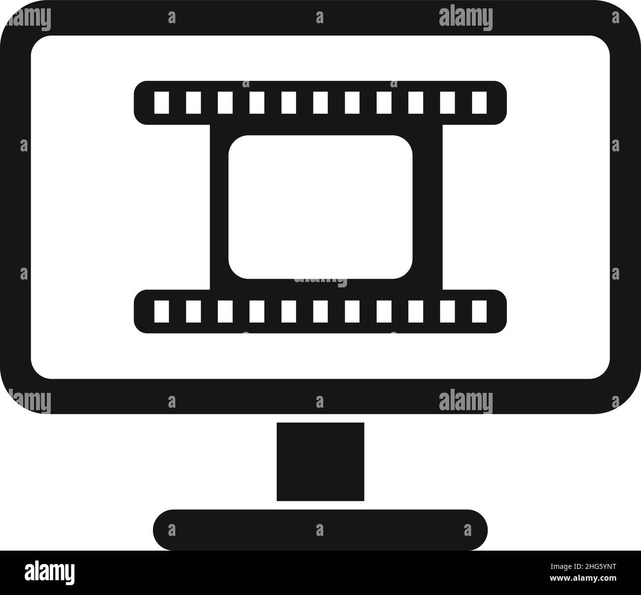 Film monitor icon simple vector. Cinema video. Movie frame Stock Vector ...