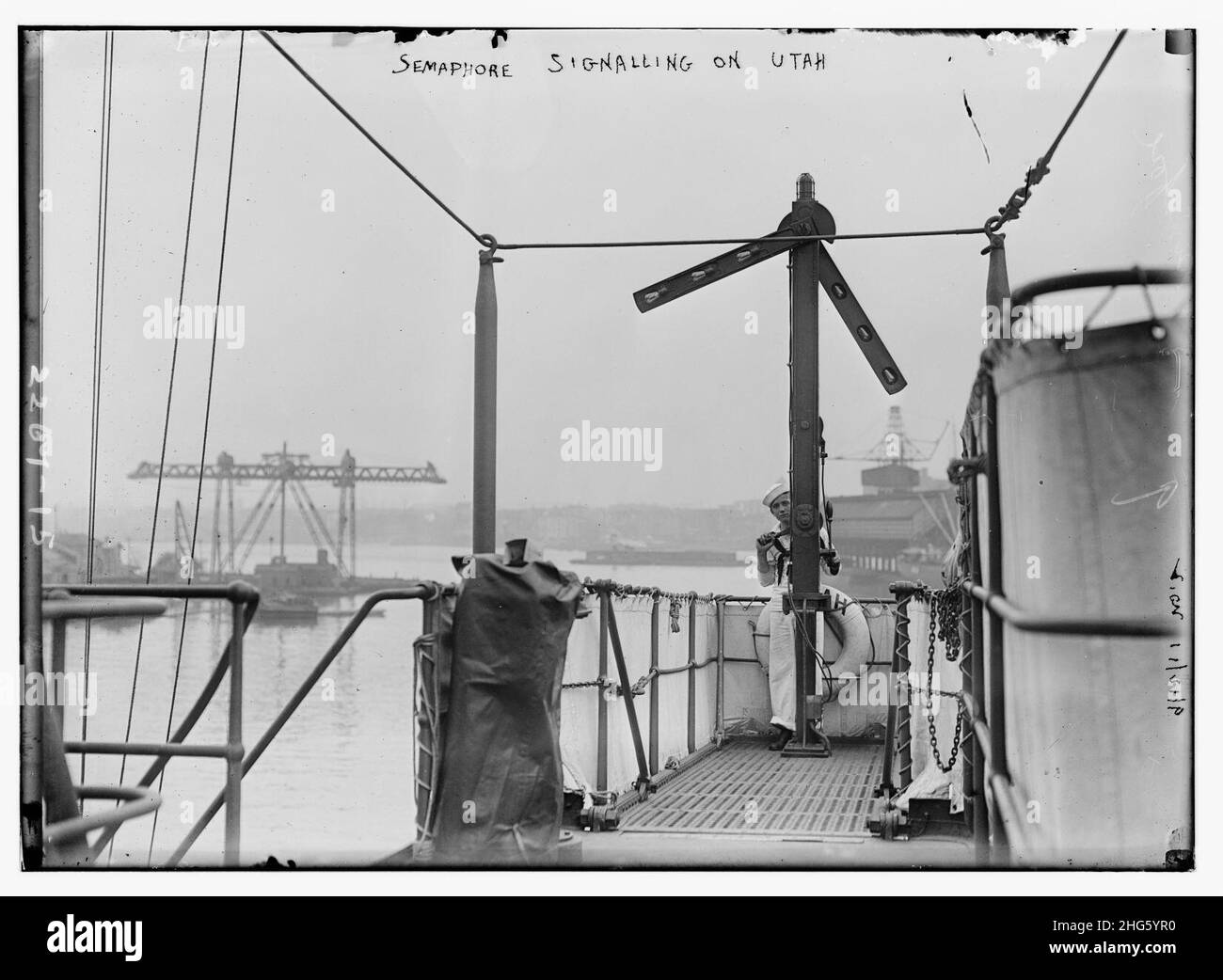 Semaphore signalling on UTAH Stock Photo - Alamy