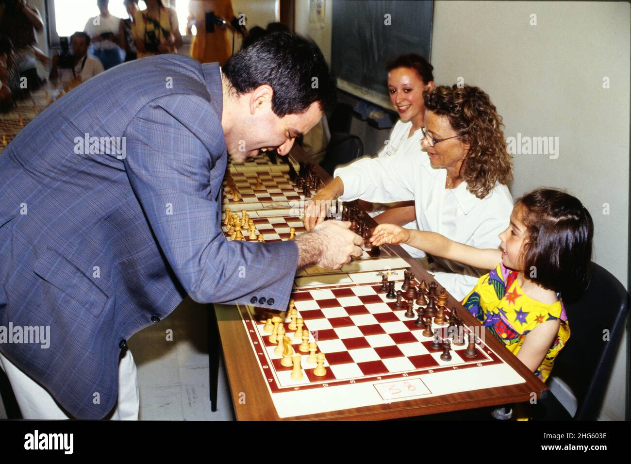 Archives 90ies: Russian-american chess player Gary Kasparov meets sick ...