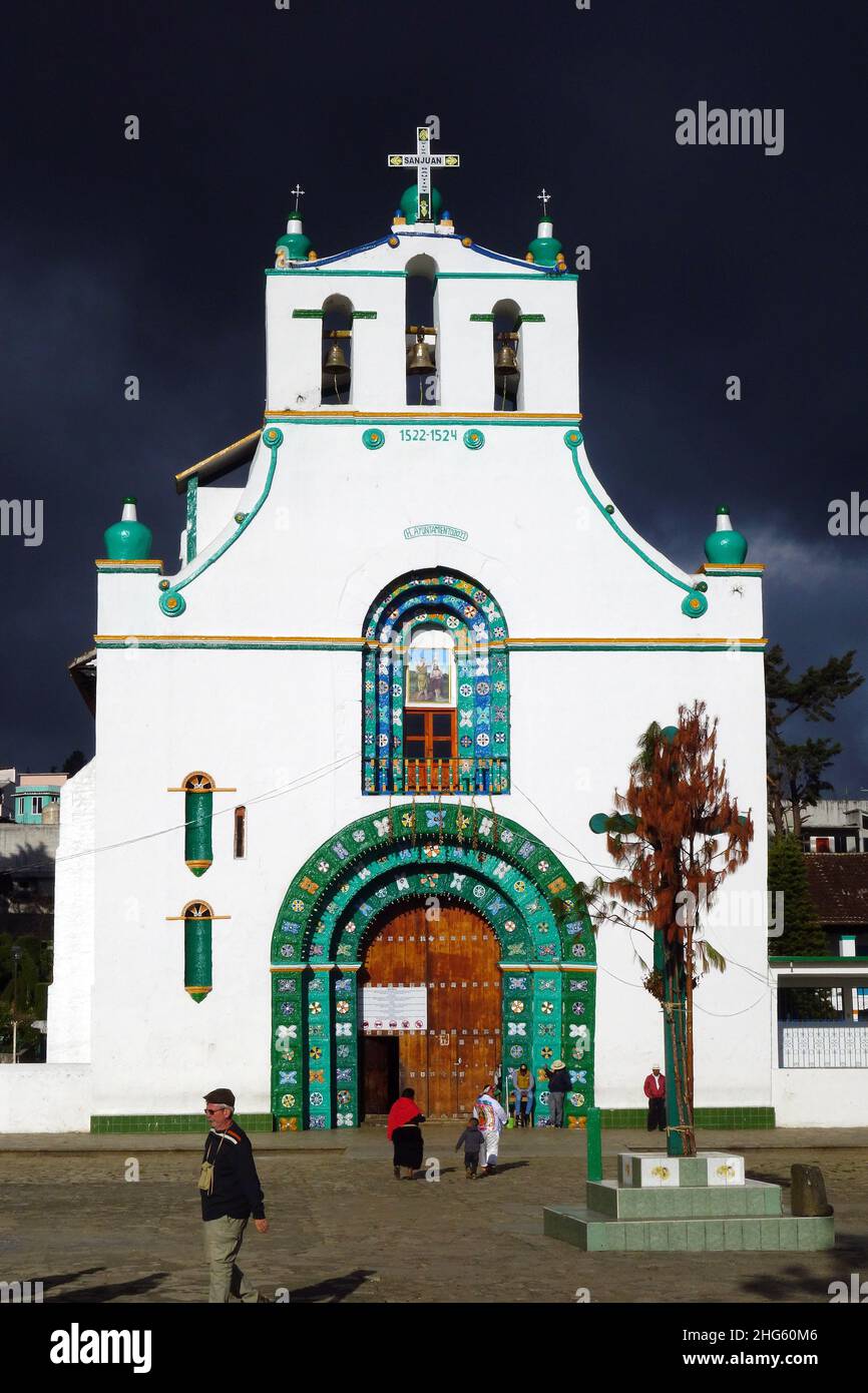 Spanish colonial church of San Juan Chamula, state of Chiapas, Mexico ...