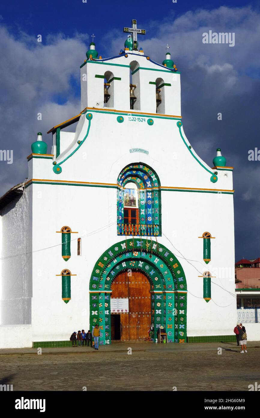Spanish colonial church of San Juan Chamula, state of Chiapas, Mexico ...