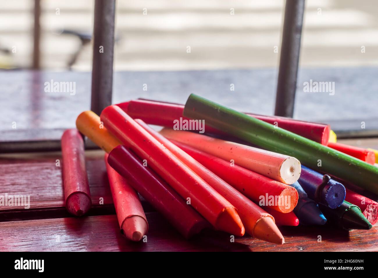 Focused crayon color diversity and hand picking up a brown crayon ,copy ...