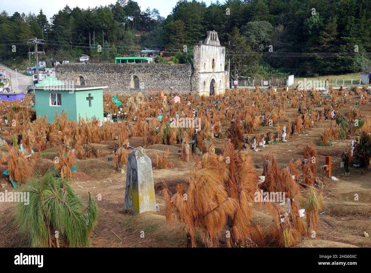 cemetery, Chamula, state of Chiapas, Mexico, North America Stock Photo ...