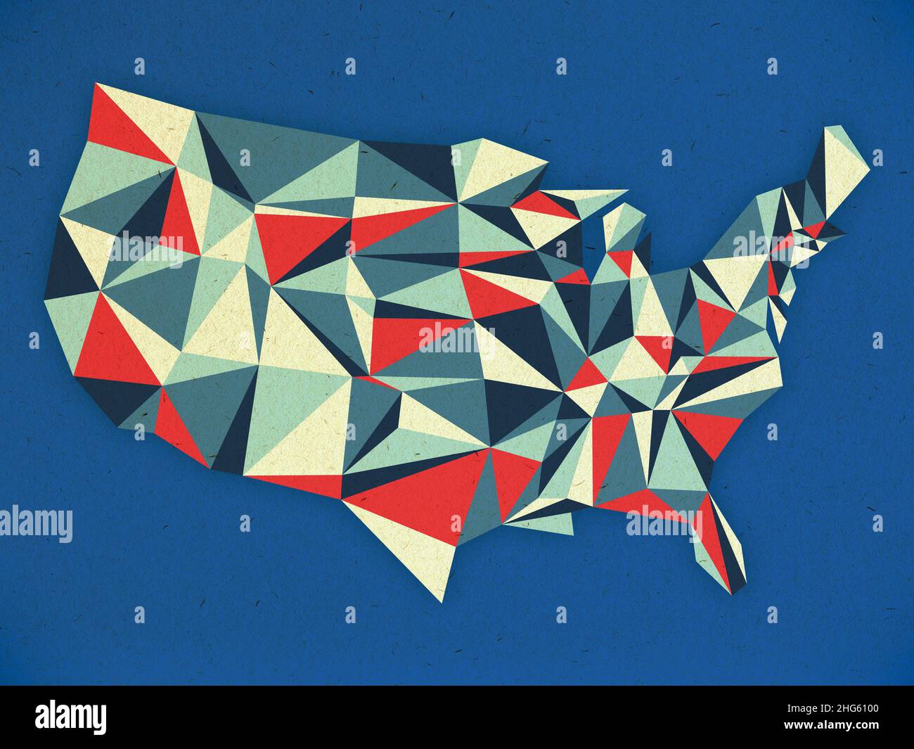 An abstract, geometric map of the United States Stock Photo - Alamy