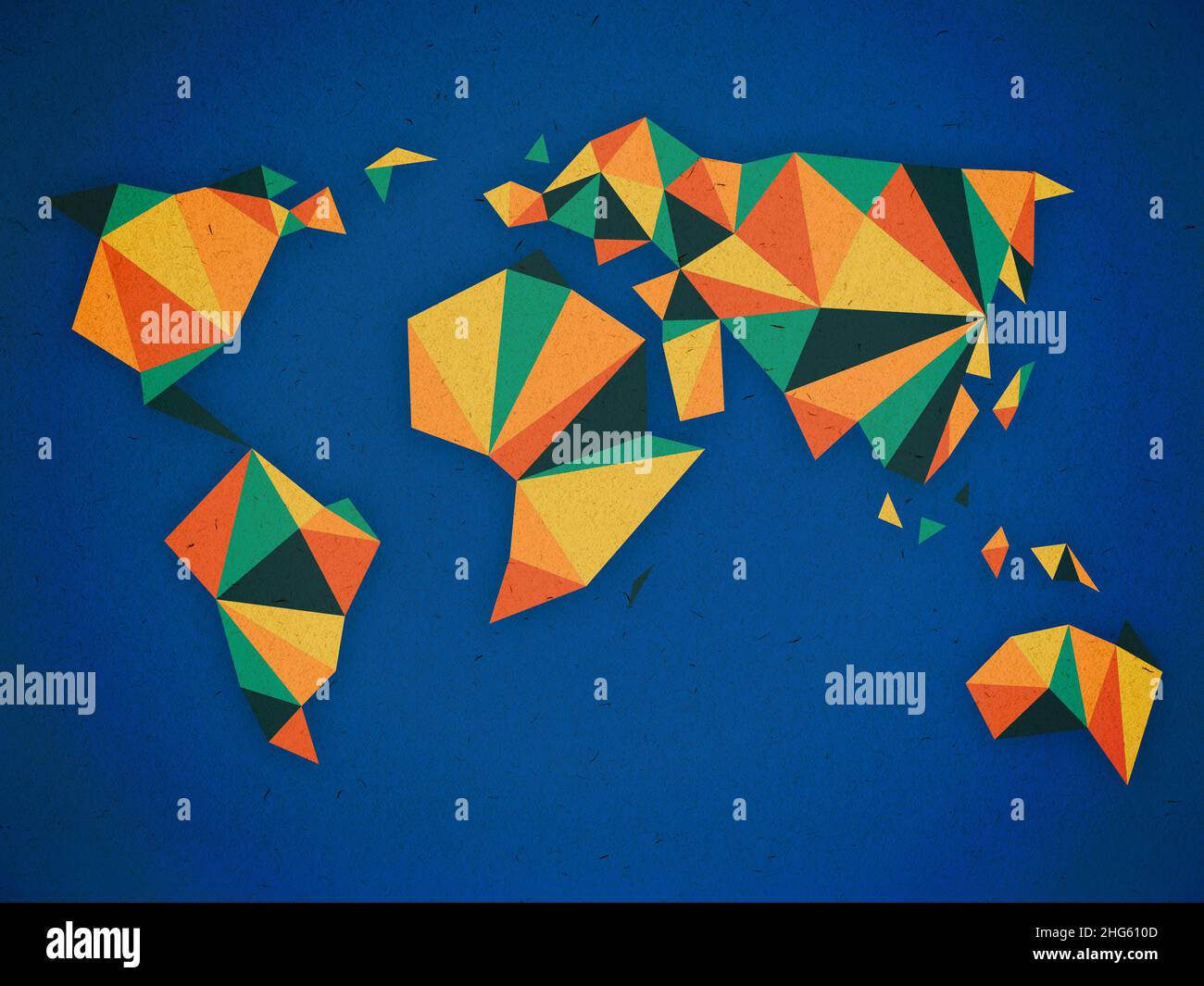 An abstract, geometric map of the world Stock Photo - Alamy