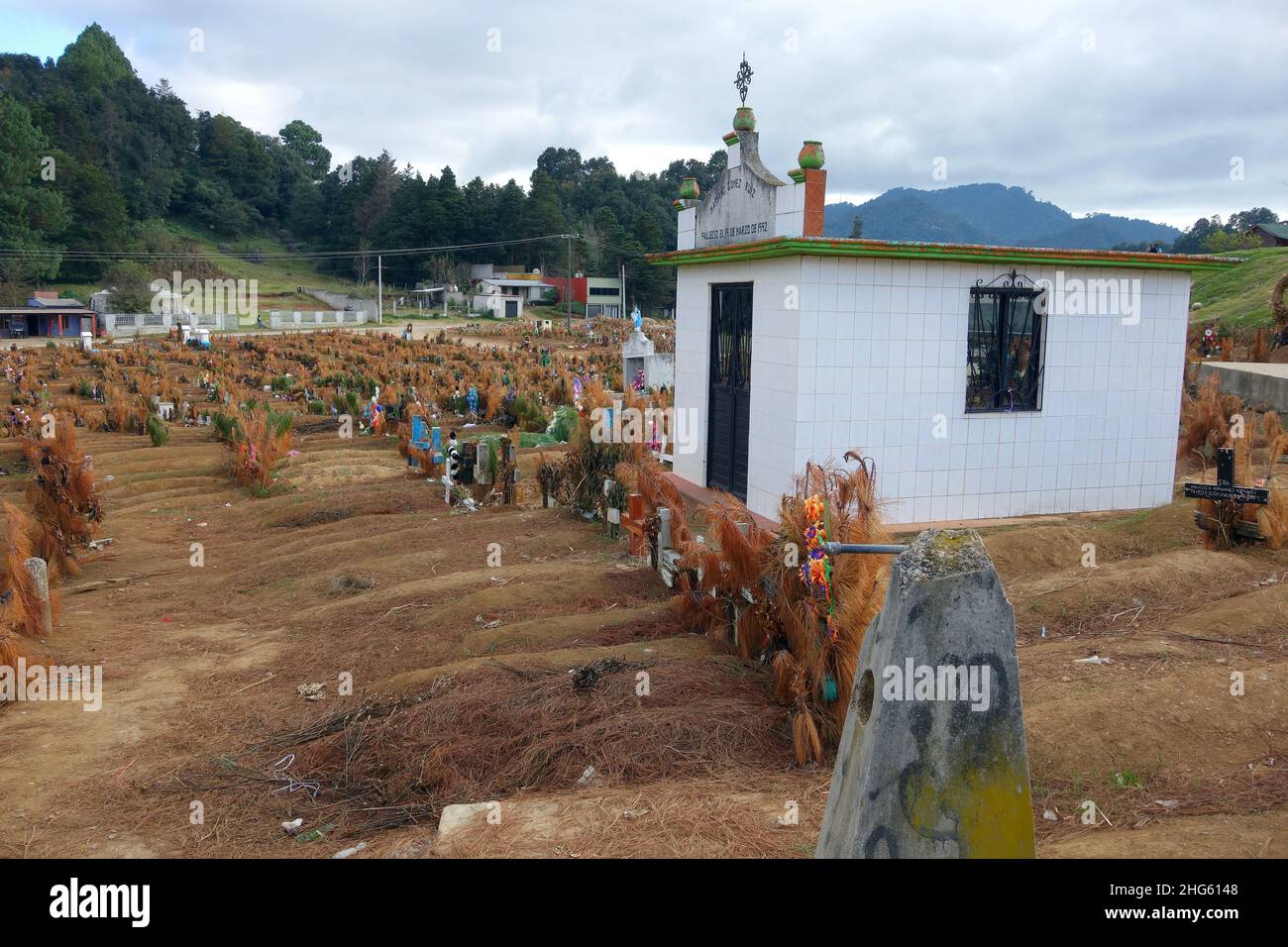 cemetery, Chamula, state of Chiapas, Mexico, North America Stock Photo ...