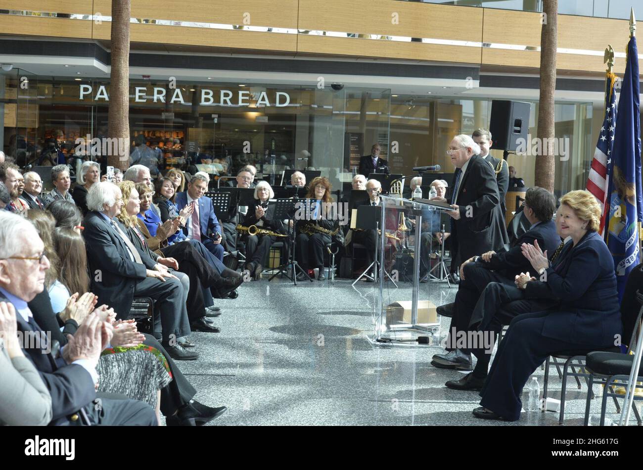 Sen. Carl Levin Honored at Navy Ceremony in Detroit 160411 Stock Photo ...