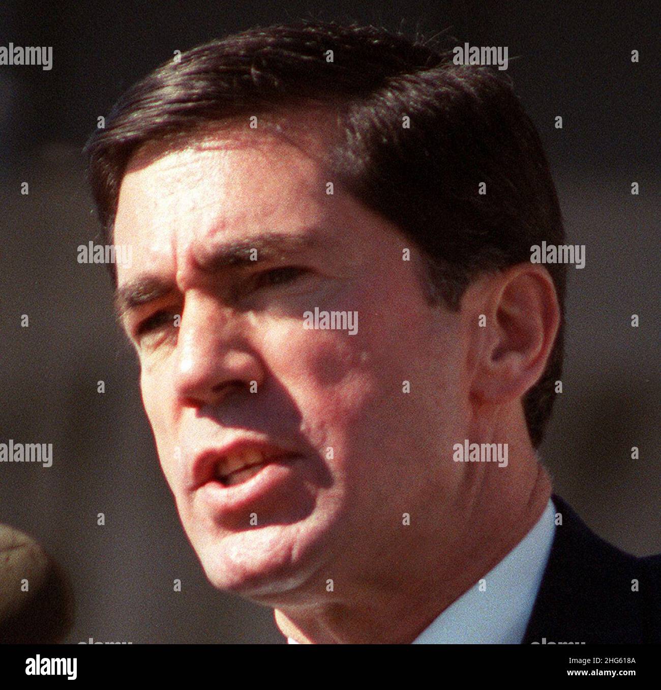 Sen. Chuck Robb of Virginia speaks at the commissioning of the nuclear ...