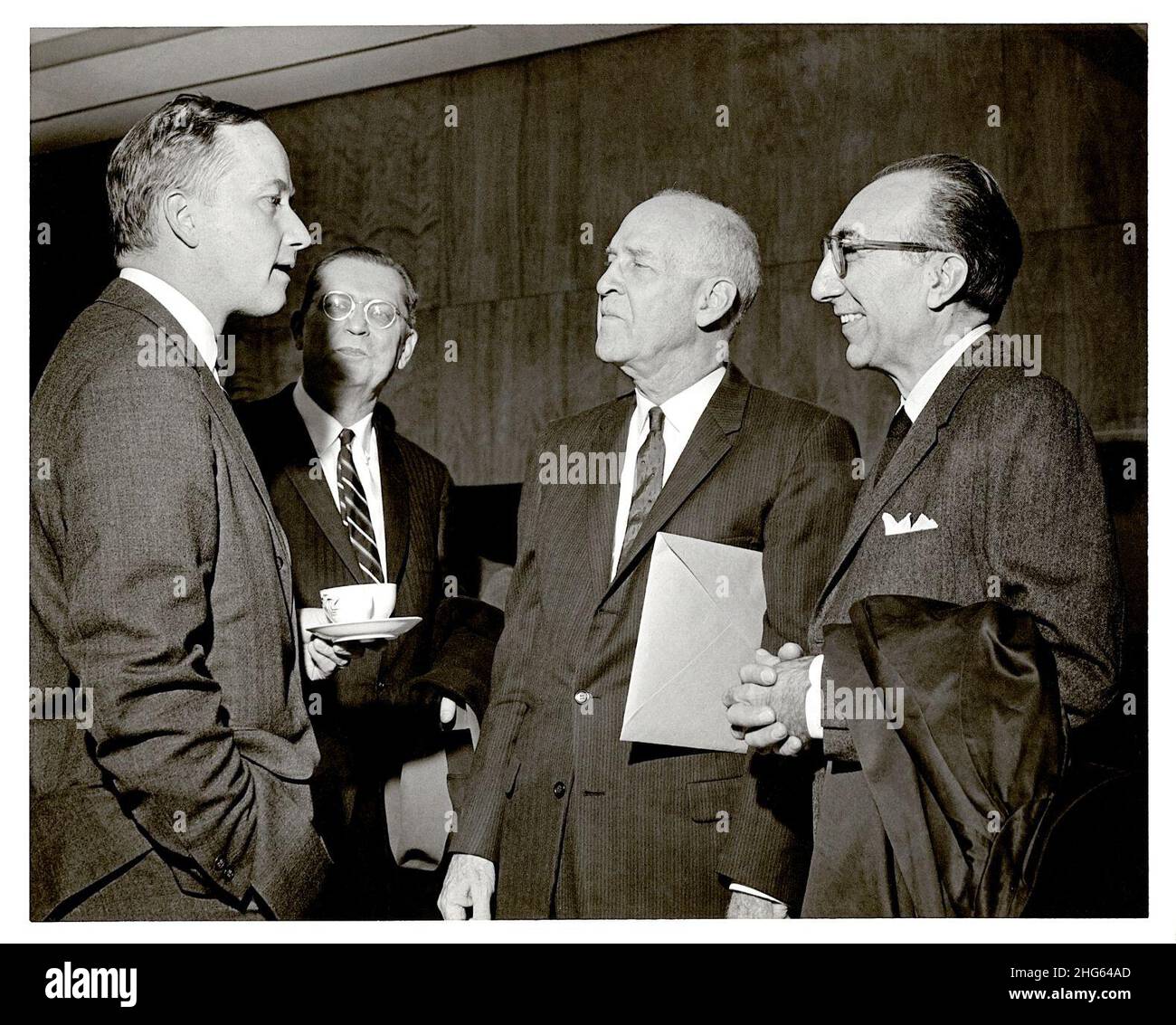 Senators Mathias and Hill and Doctors Lyons and DeBakey converse at the ...