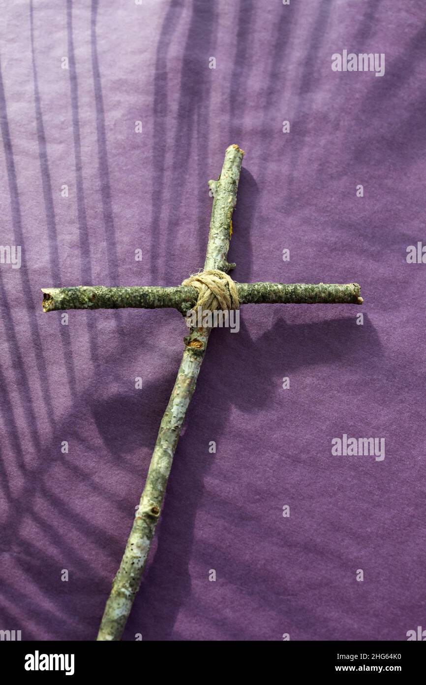 Good Friday, Lent Season and Holy Week concept. A Christian cross and ...