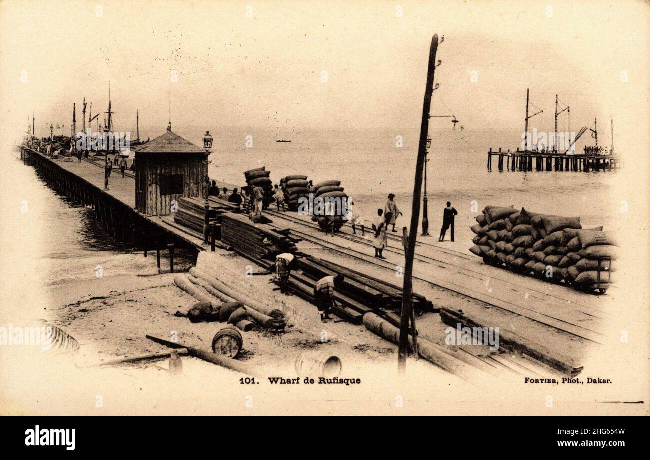 Senegal - Rufisque - Wharf de Rufisque (Fortier, Phot., Dakar Stock ...
