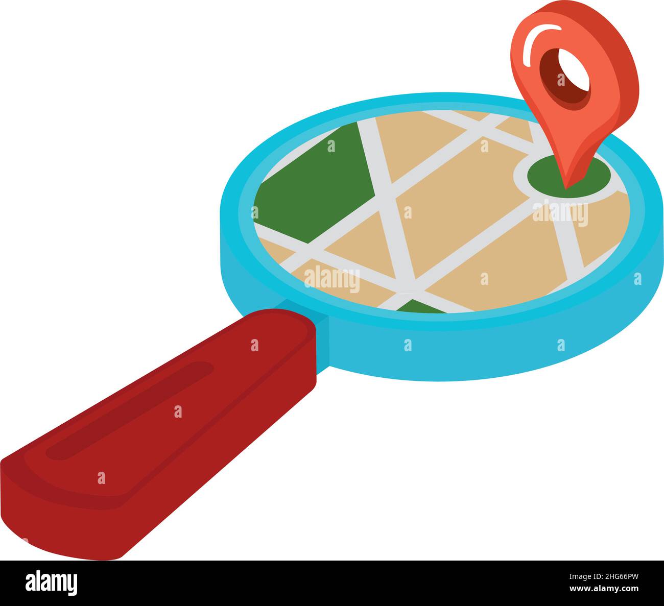 pin location with magnifying glass Stock Vector Image & Art - Alamy