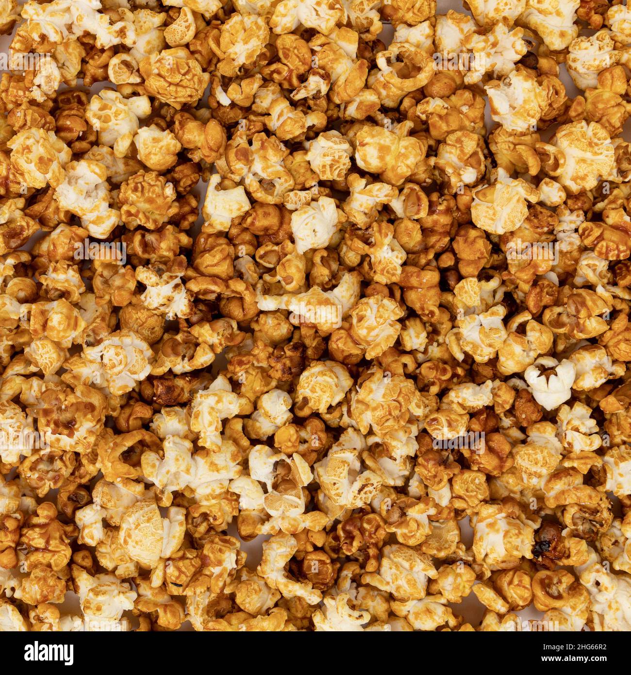 background of caramel popcorn close up, sweet snacks, caramel popcorn ...