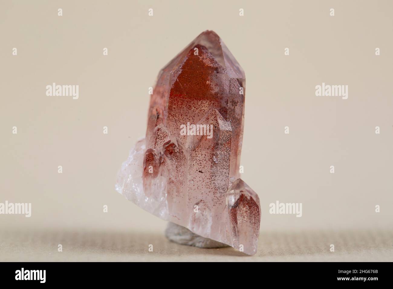 red quartz mineral specimen stone rock geology gem crystal Stock Photo ...