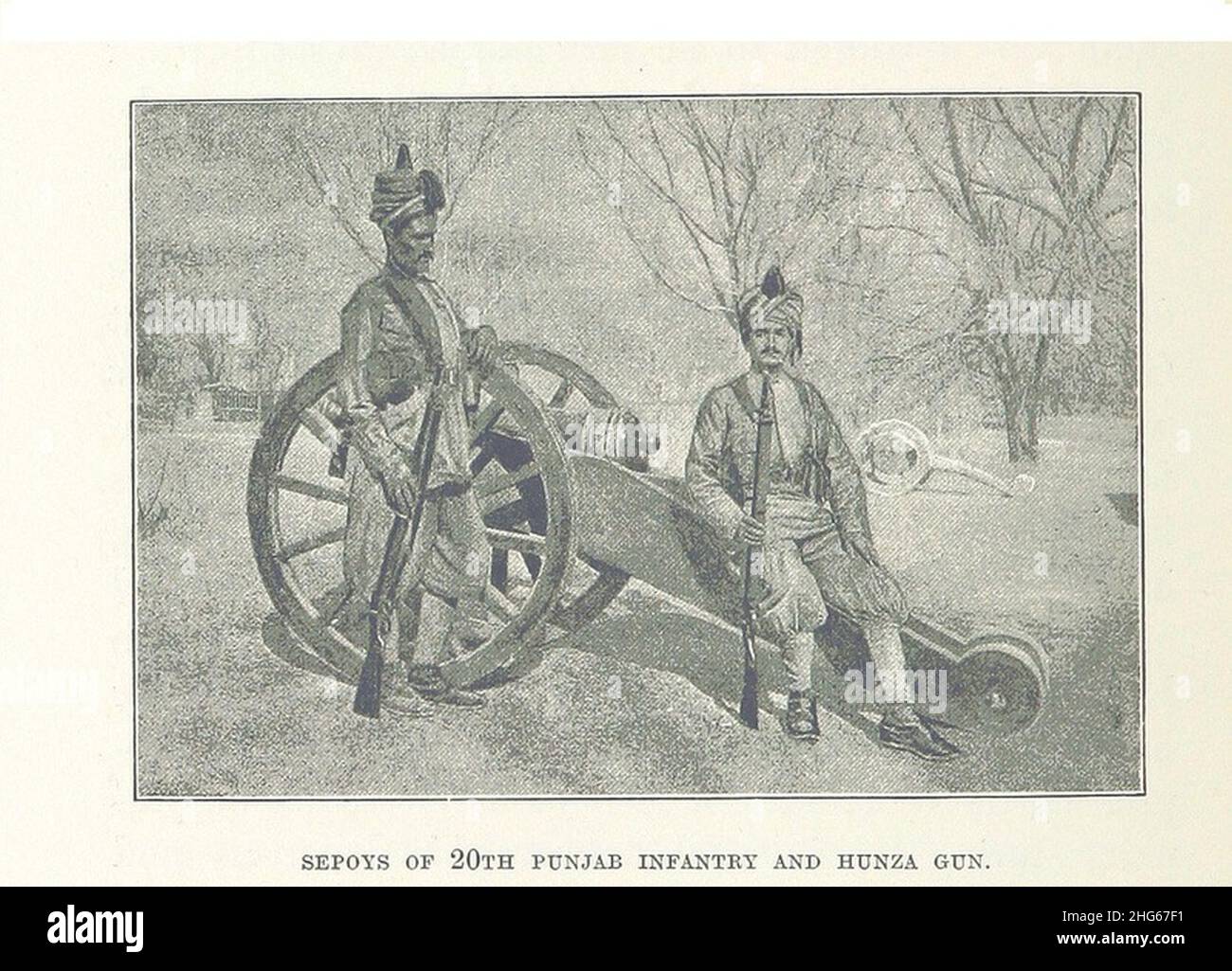 Sepoys of 20th Punjab Infantry and Hunza Gun. 1893. Men in Punjabi ...