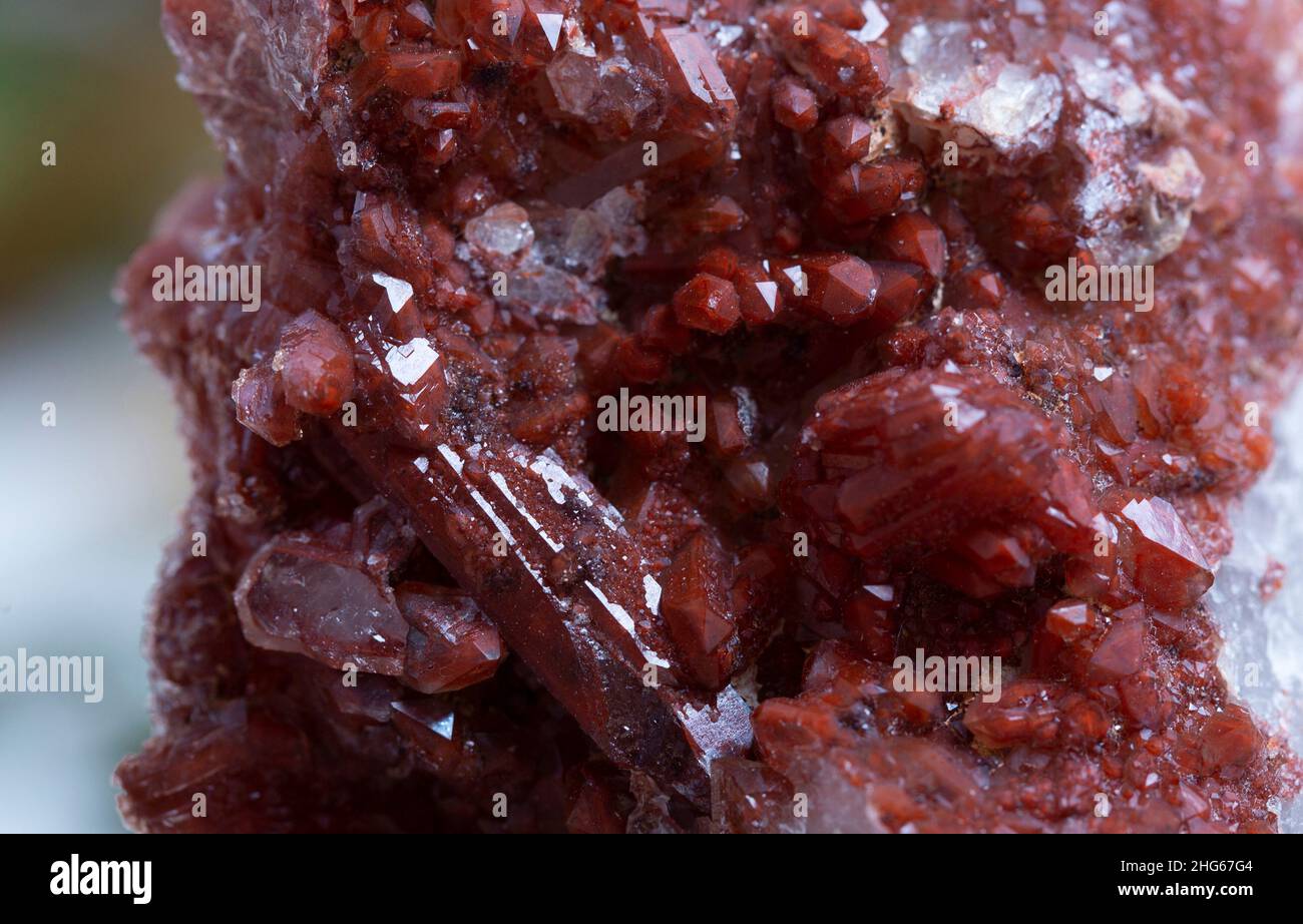 red quartz mineral specimen stone rock geology gem crystal Stock Photo ...