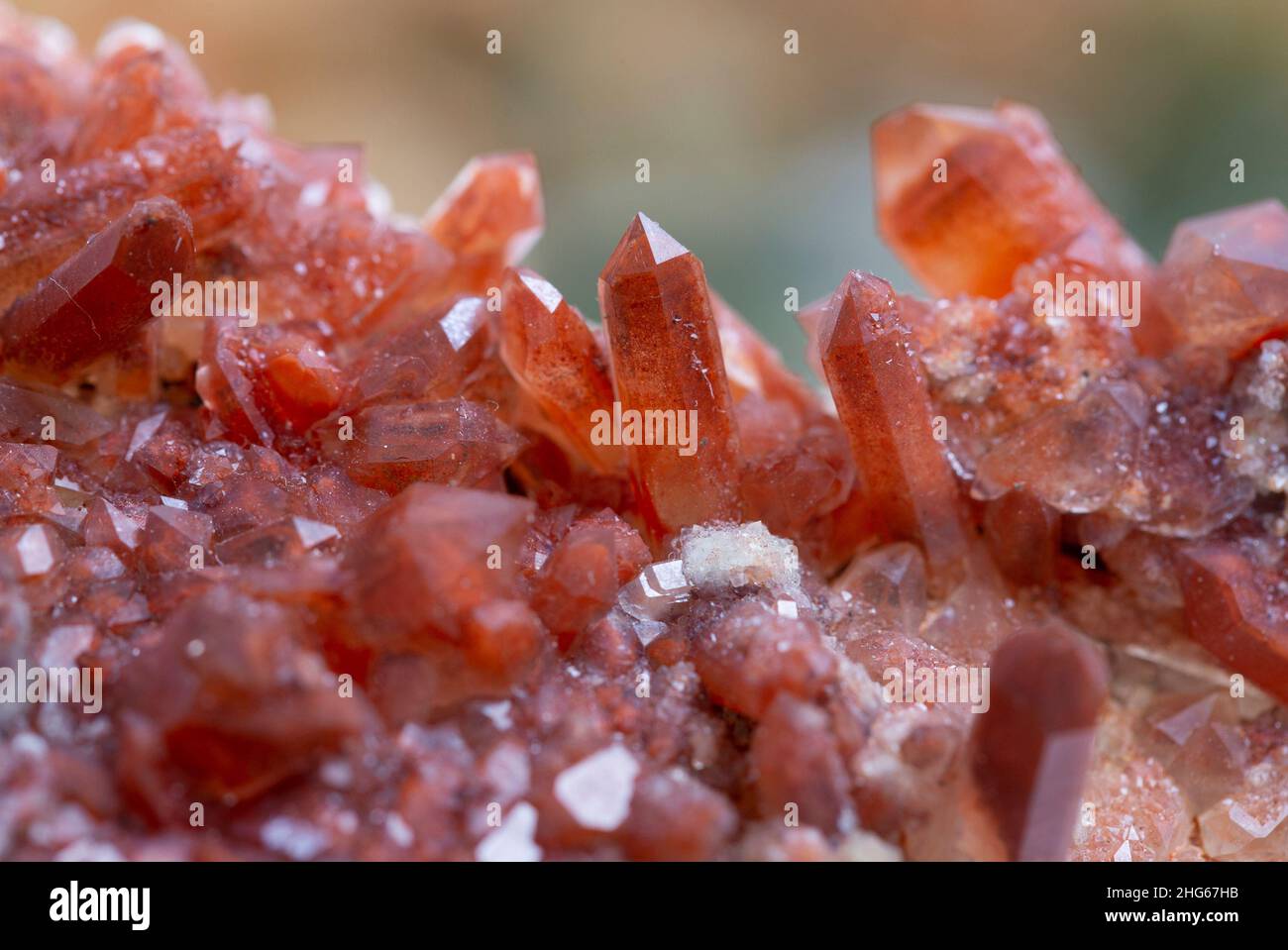 red quartz mineral specimen stone rock geology gem crystal Stock Photo ...