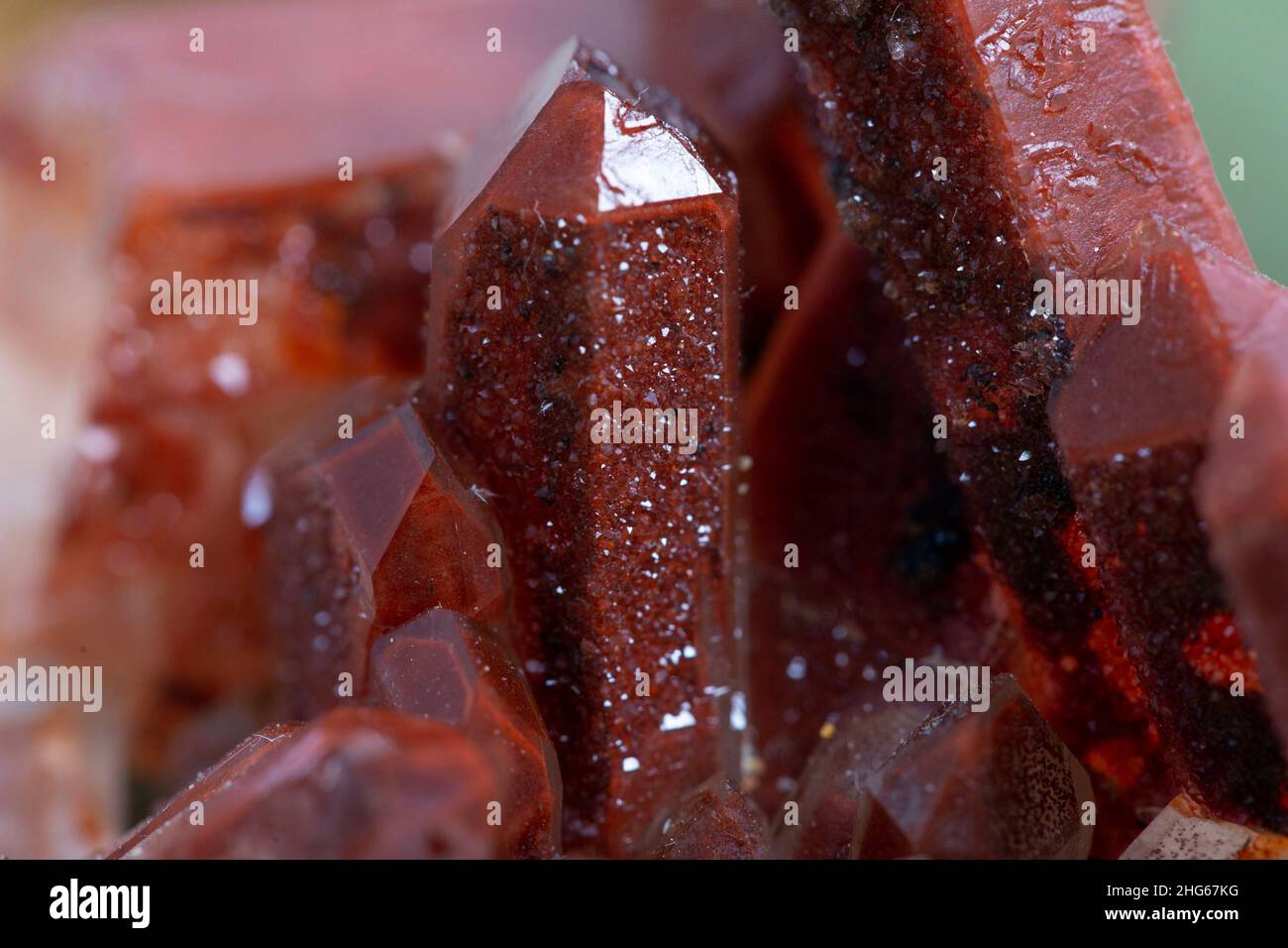 red quartz mineral specimen stone rock geology gem crystal Stock Photo ...