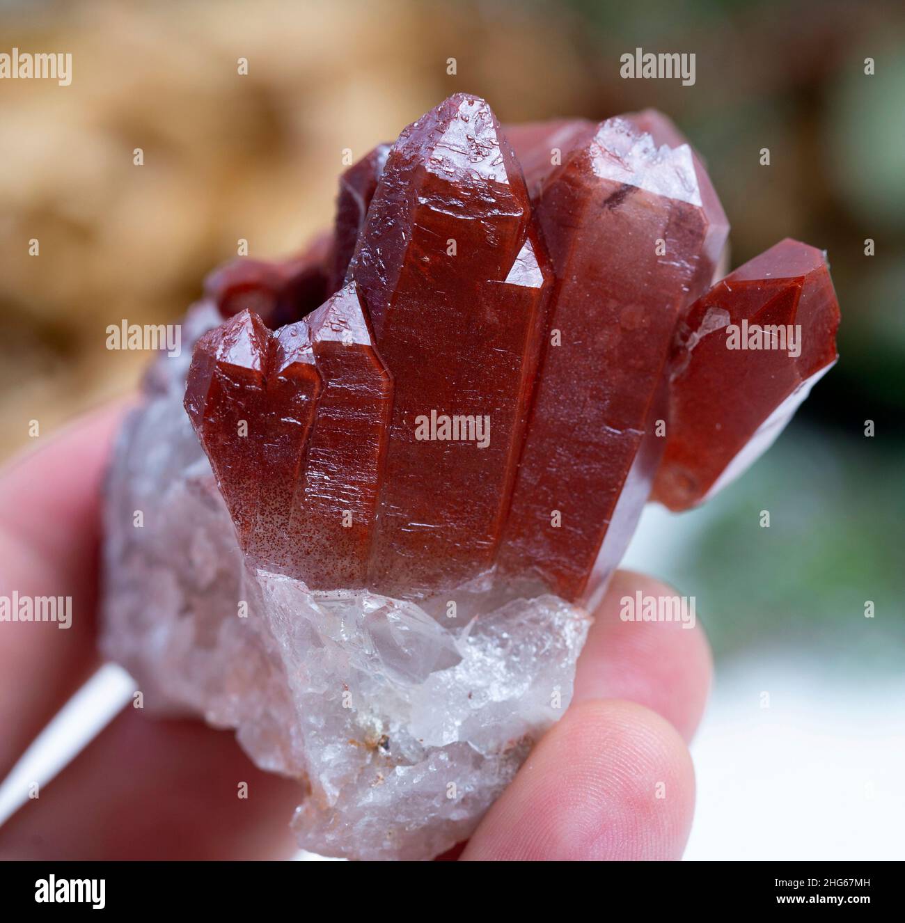 red quartz mineral specimen stone rock geology gem crystal Stock Photo ...