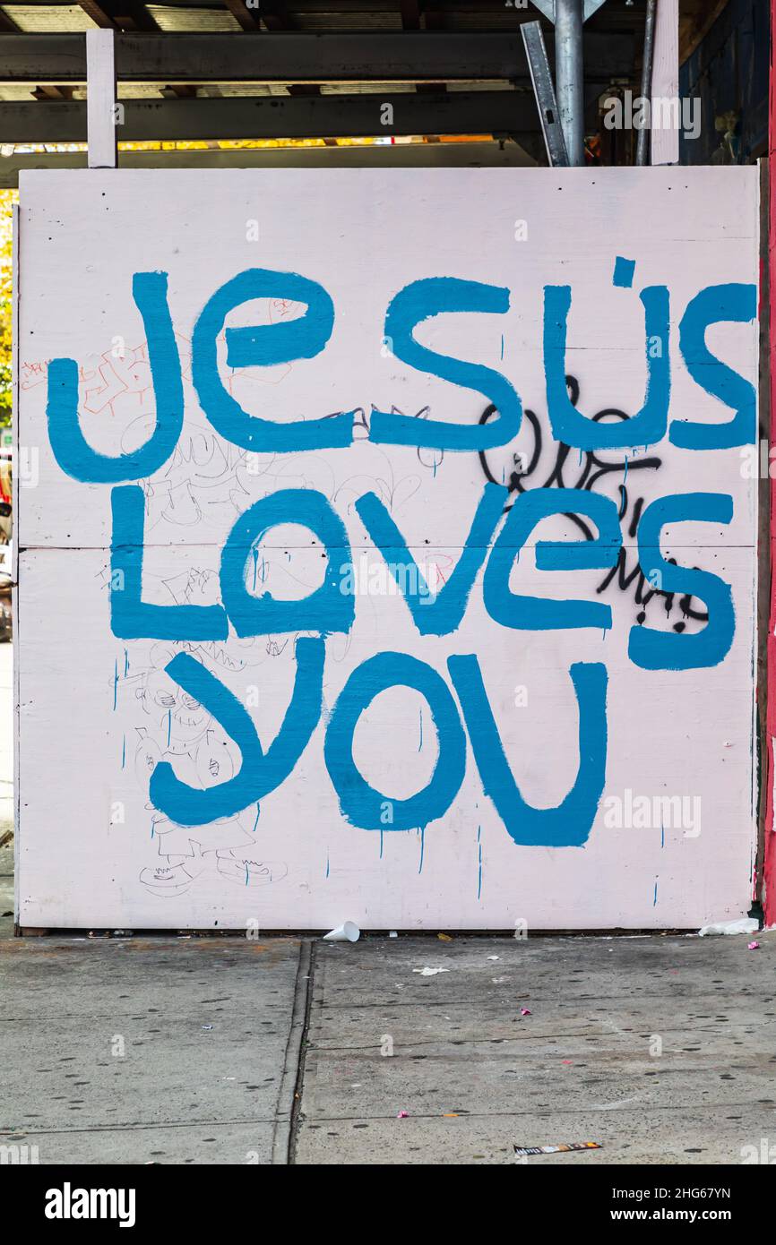 Jesus loves you sign hi-res stock photography and images - Alamy