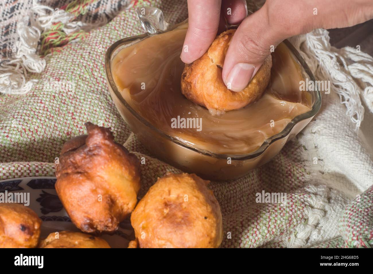 brazilian sweet called "bolinho de chuva" rain dumpling, or Fritter, in ...