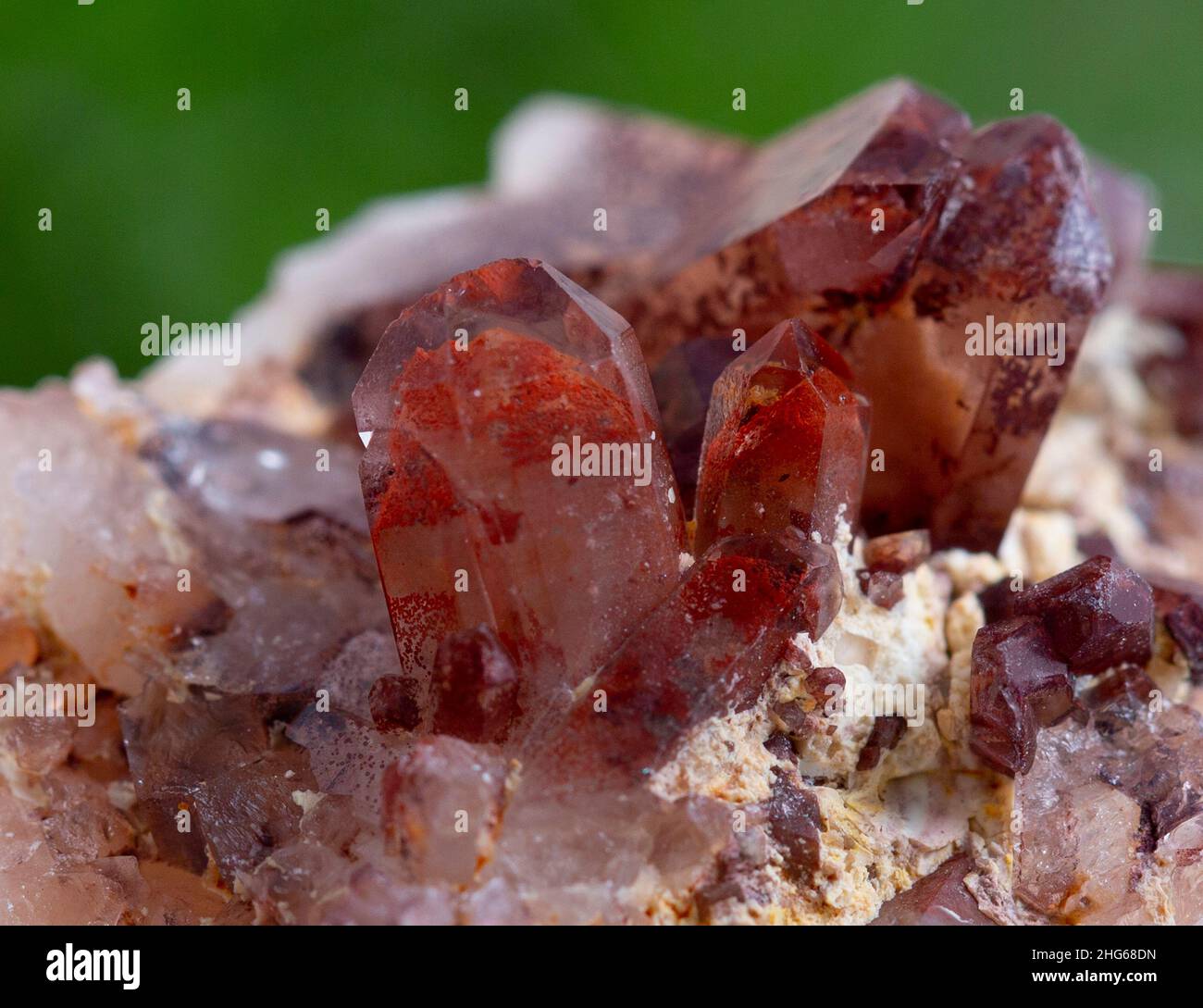red quartz mineral specimen stone rock geology gem crystal Stock Photo ...