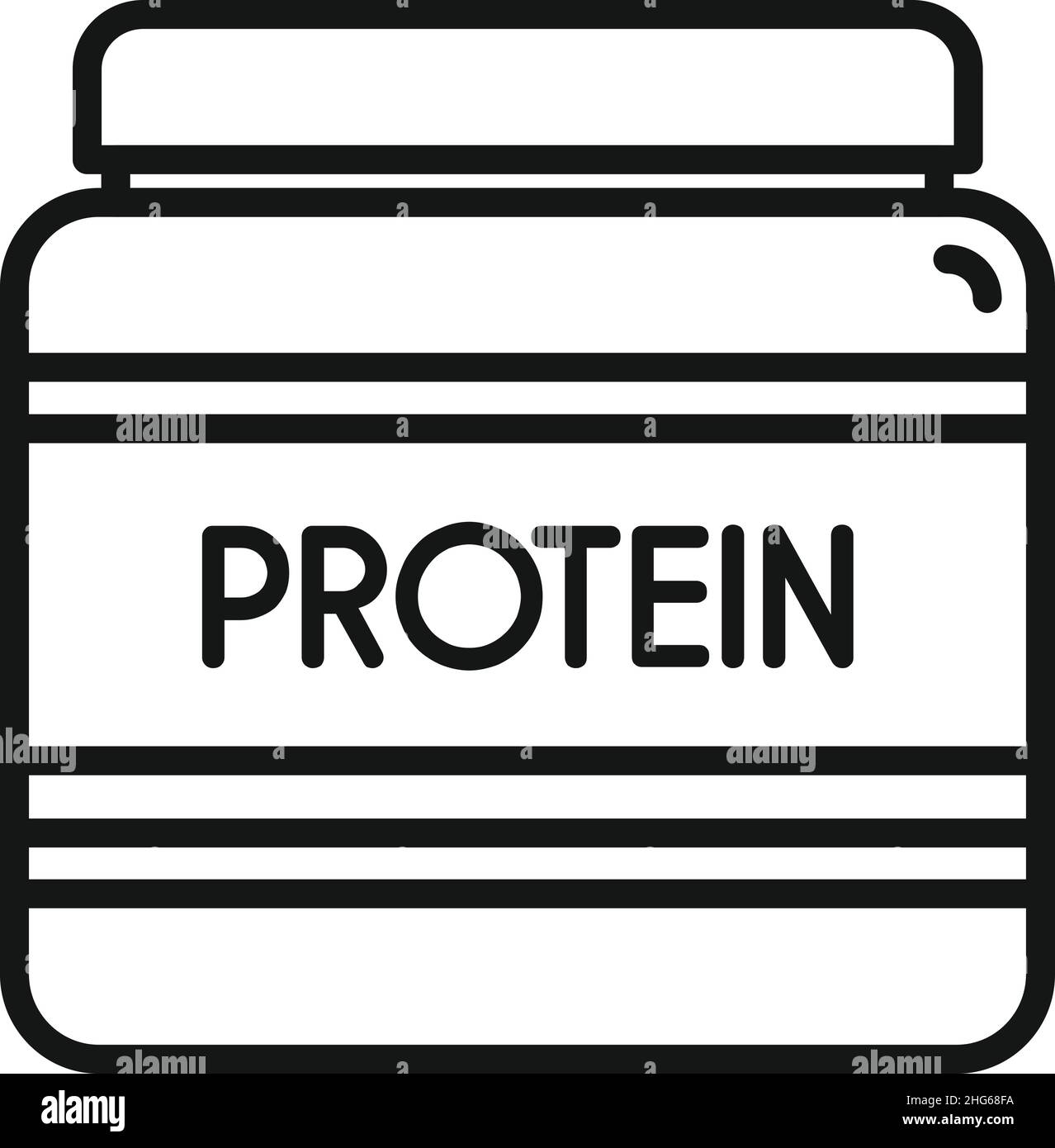 Protein container icon outline vector. Sport whey. Food gym Stock ...