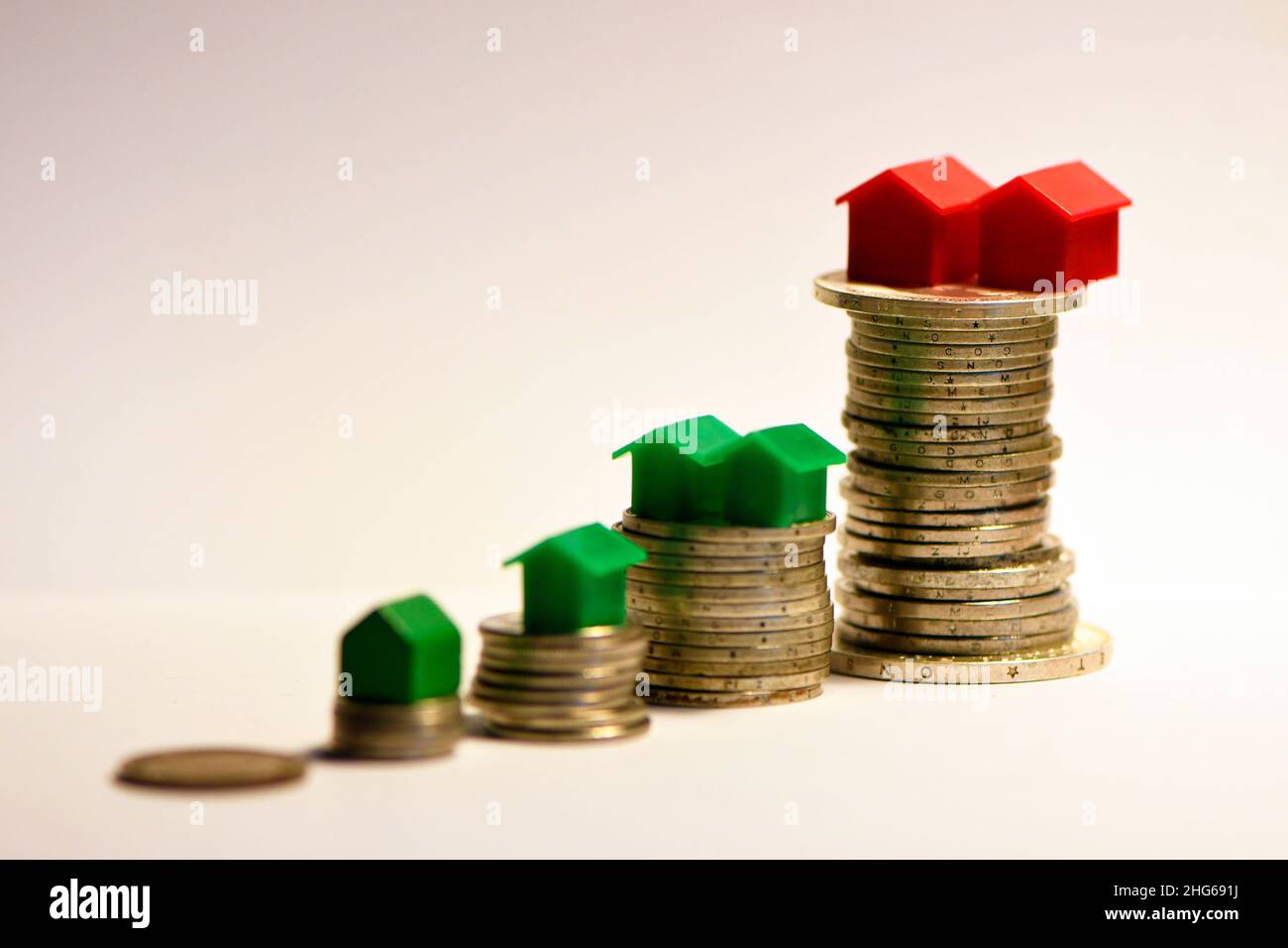 Financial inequality expressed as differences in coin height ...