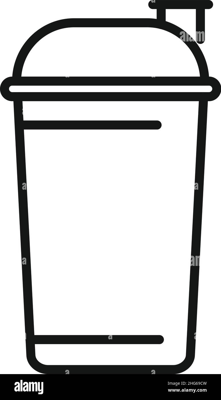 Creatine powder icon outline vector. Nutrition protein. Sport container ...