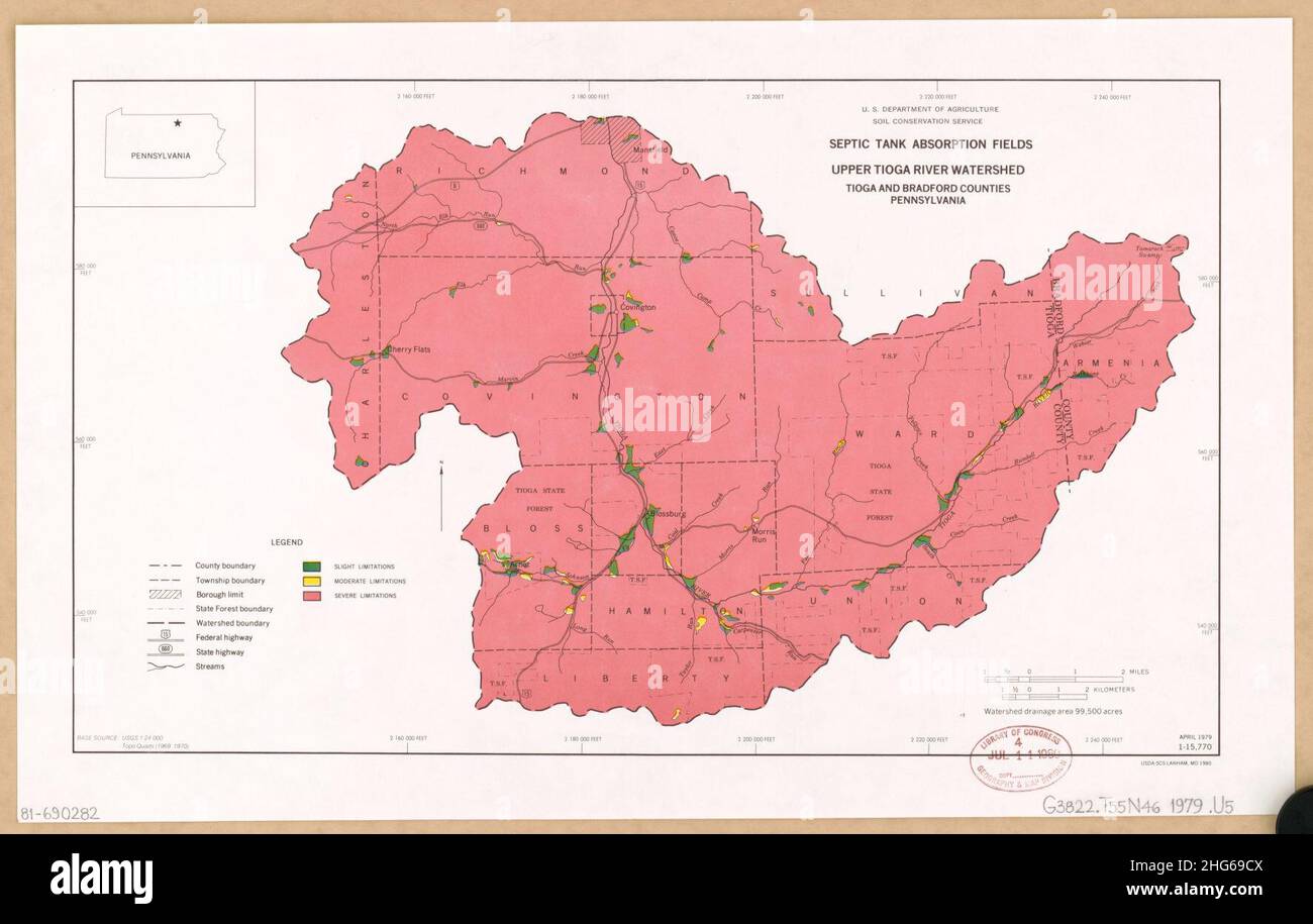 Septic tank absorption fields, upper Tioga River watershed, Tioga and ...